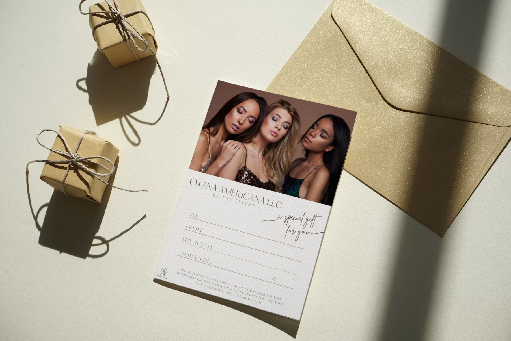 Gift card | Oxana Americana - professional makeup artist, hairstylist ...